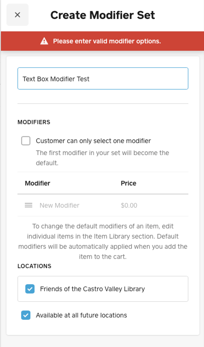 Solved: Manage Modifiers not showing - The Square Community