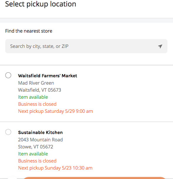 Pick up location issues / locations listed & not l... - The Square ...