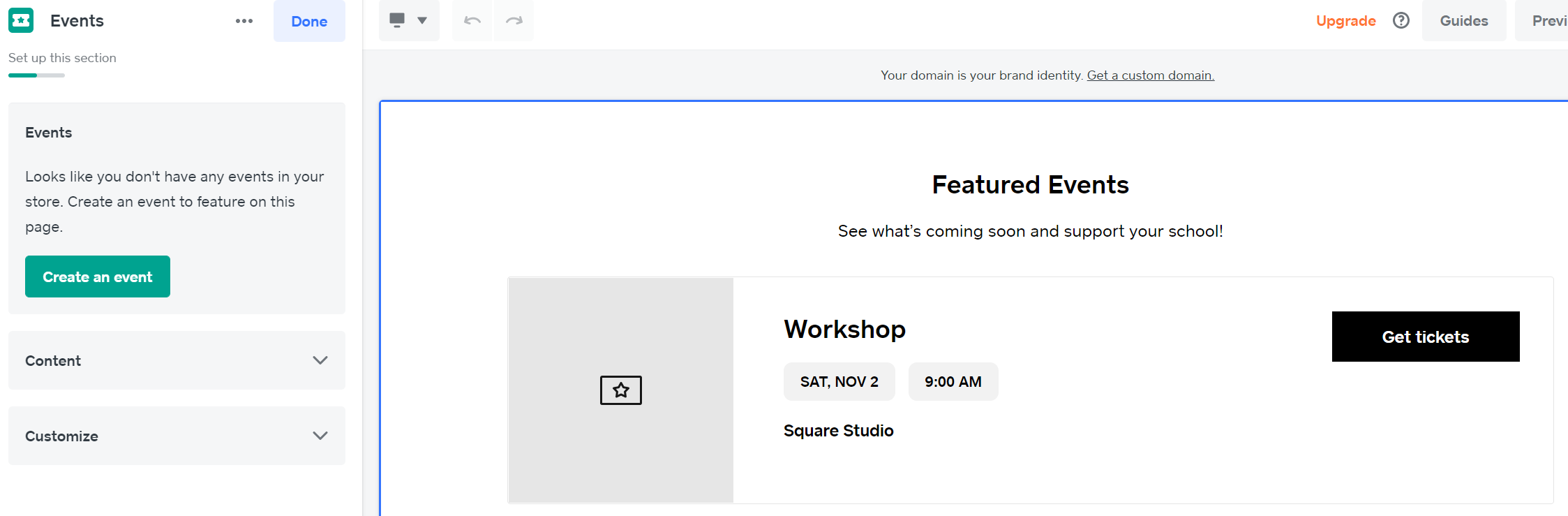 Adding events to Event section on website - The Square Community