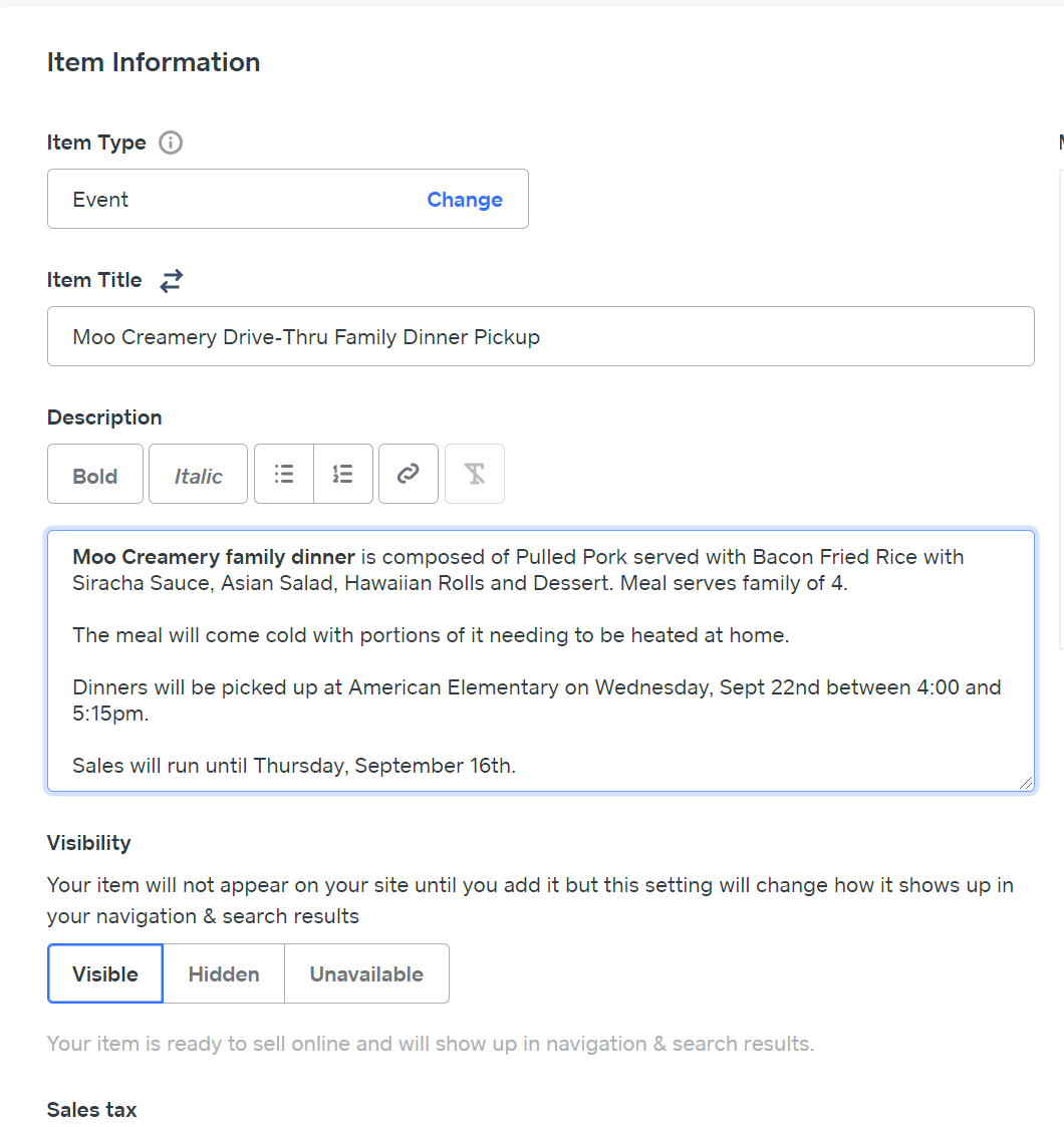 Adding events to Event section on website - The Square Community