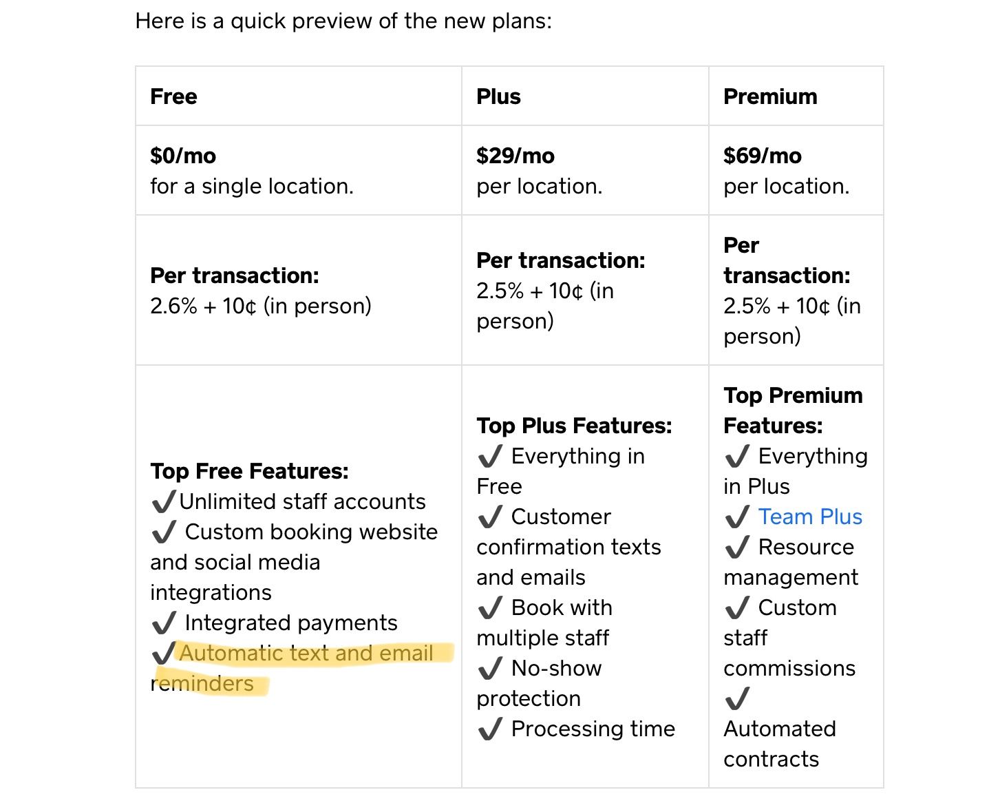 New: Square Appointments Pricing Plans - The Square Community