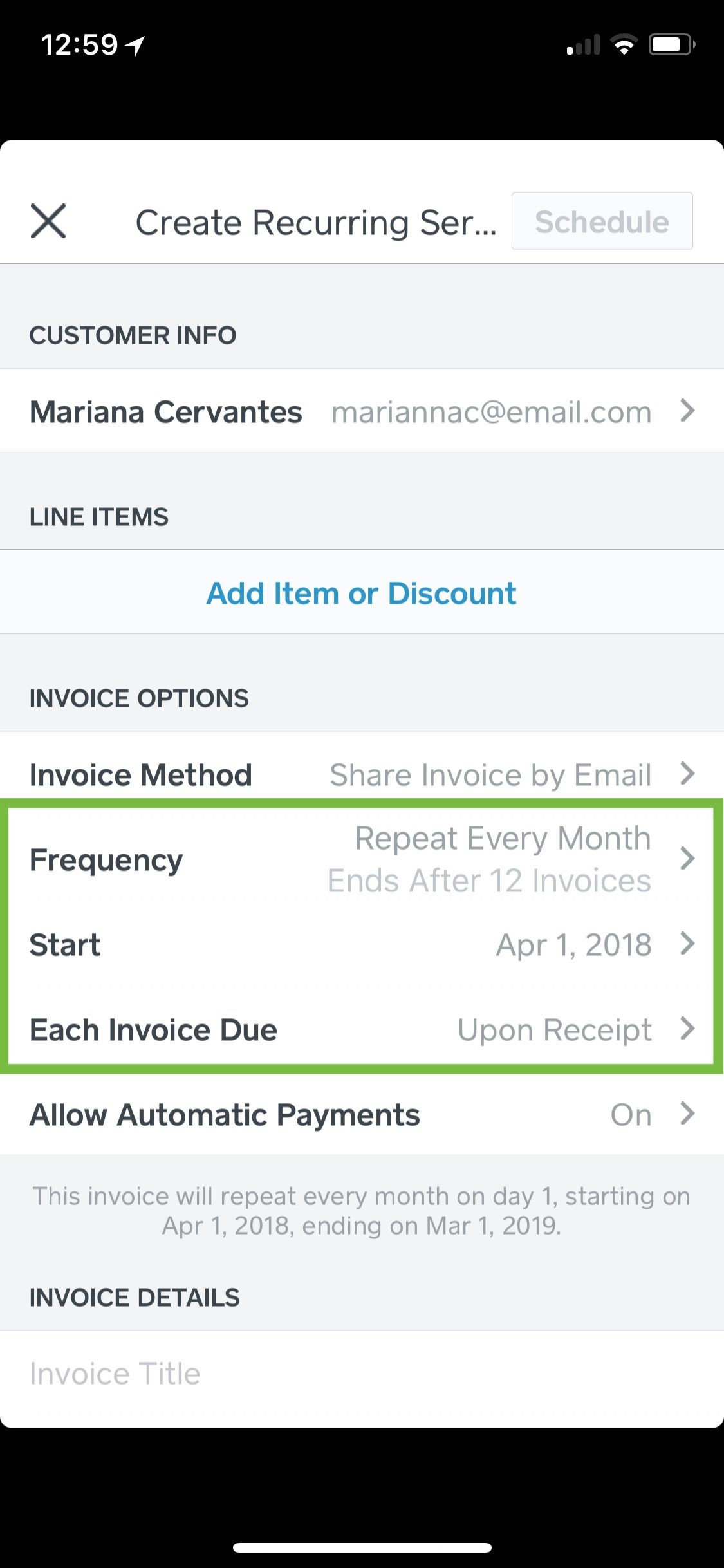 Create recurring invoices from the Square app - The Square Community