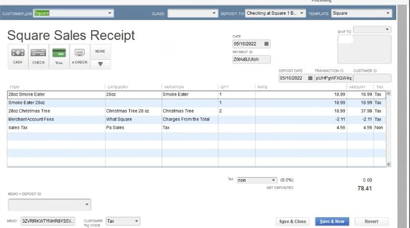 Accounting for Square transactions in my accountin... - The Square ...