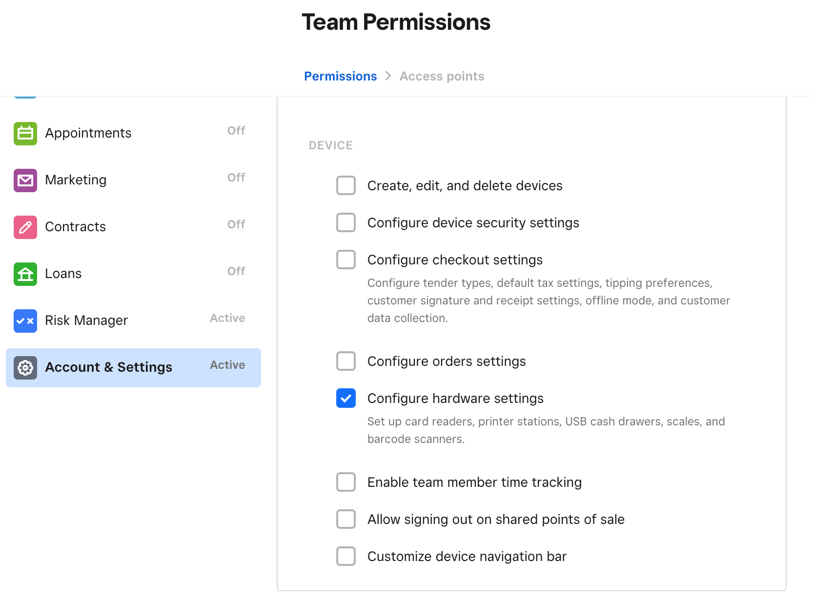 Permissions to switch locations on Square terminal - The Square Community
