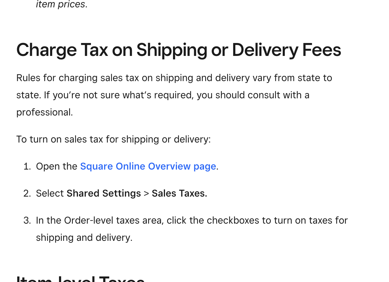 Collecting sales tax for shipping costs? - The Square Community