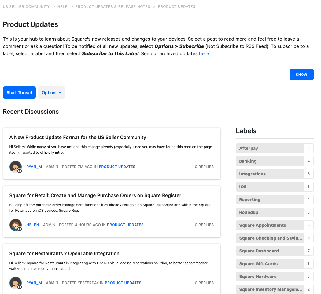 [New] Product Update Format for the US Seller Comm... - The Square ...