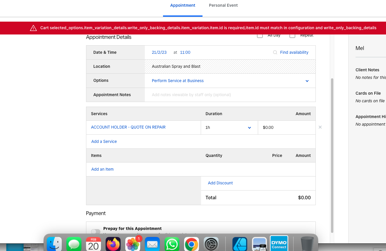 appointment help - The Square Community