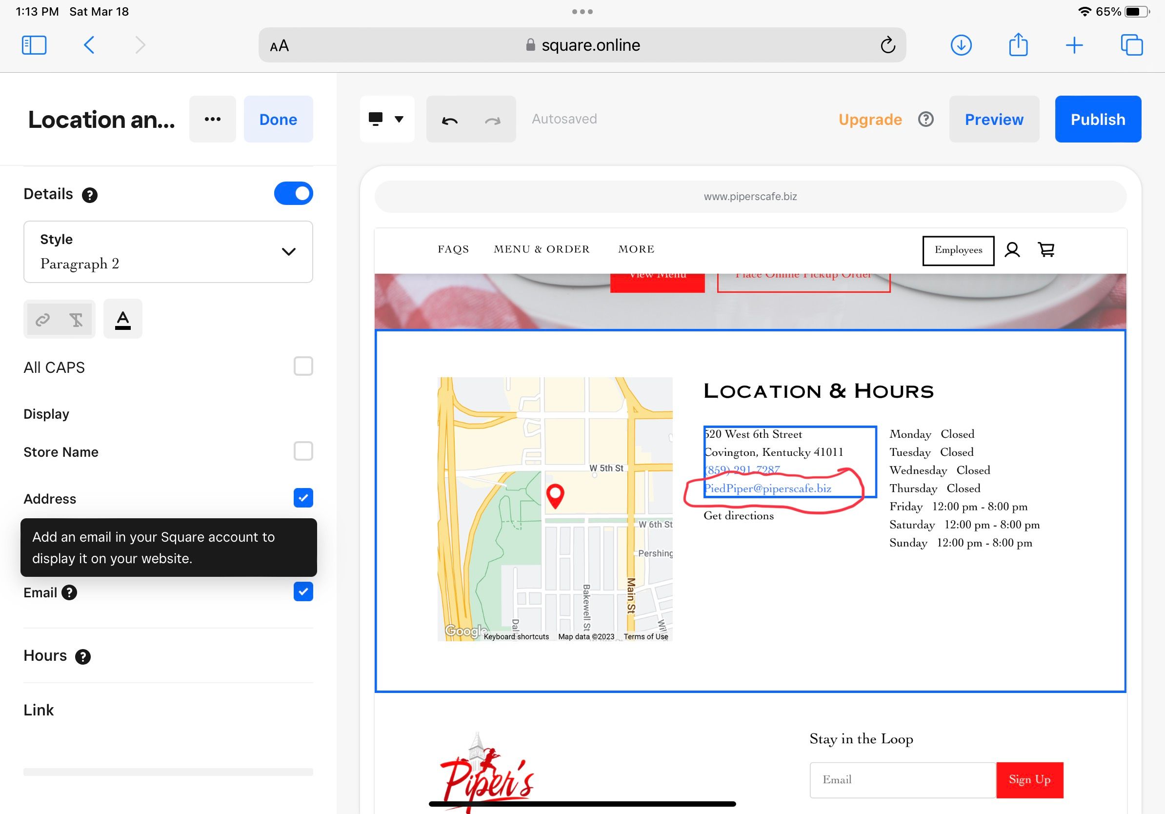 Hide Email Address behind a link, please? - The Square Community