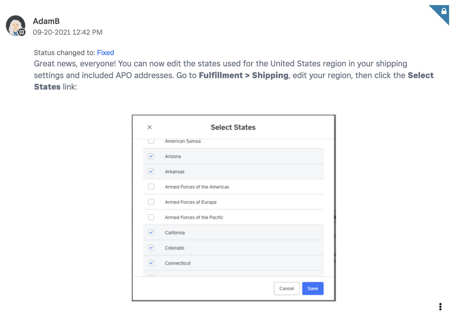 APO Addresses in Shipping Tool - The Square Community