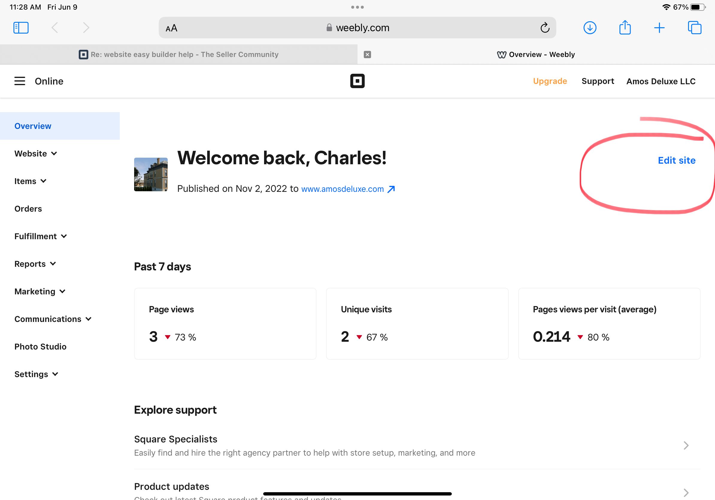 website easy builder help - The Square Community