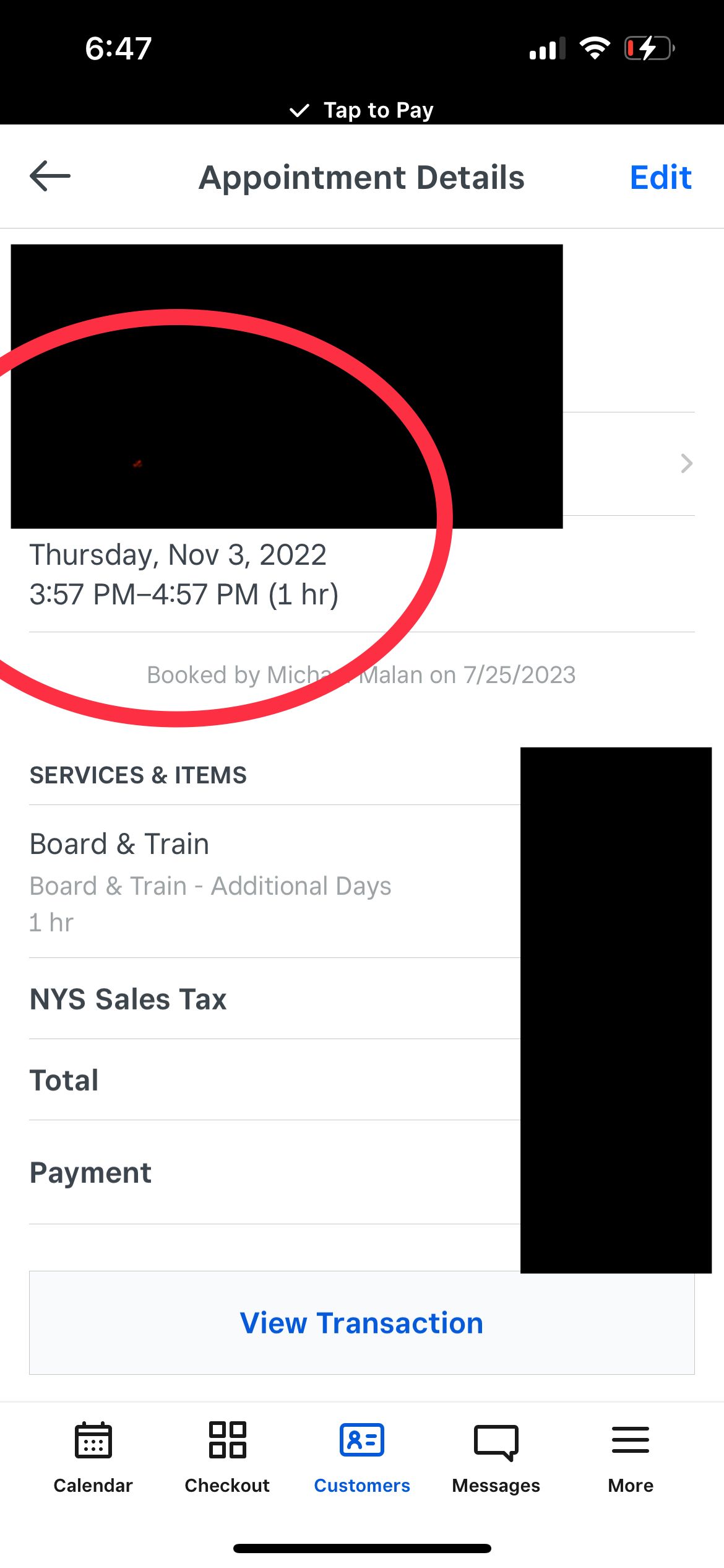 Square Appointments service type booking filter & suggested templates