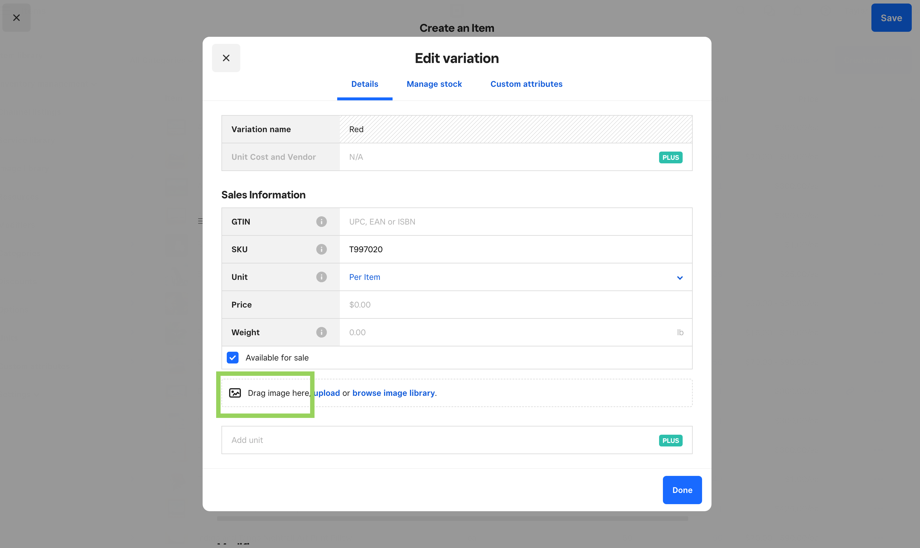 Re: Square Items: Variations,Options and Images - The Square Community