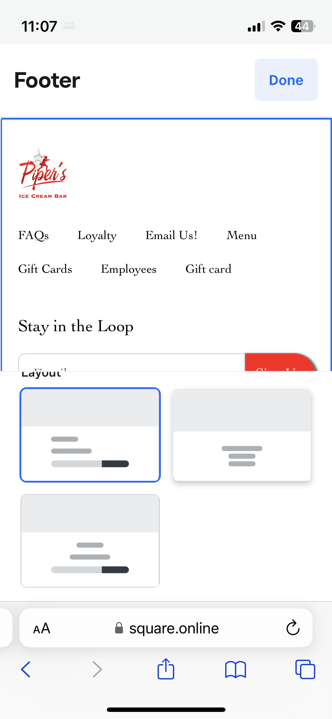 Missing footer layouts - The Square Community