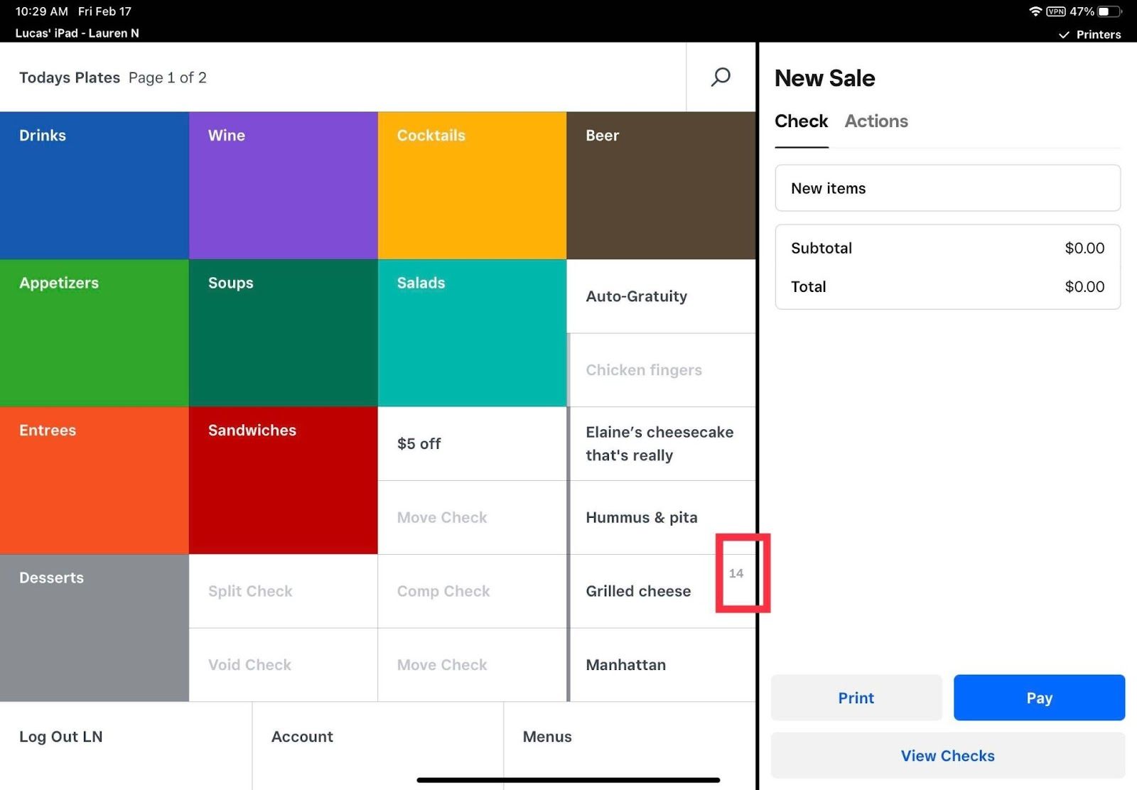 Manage your Items with the Items Applet in Square for Restaurants