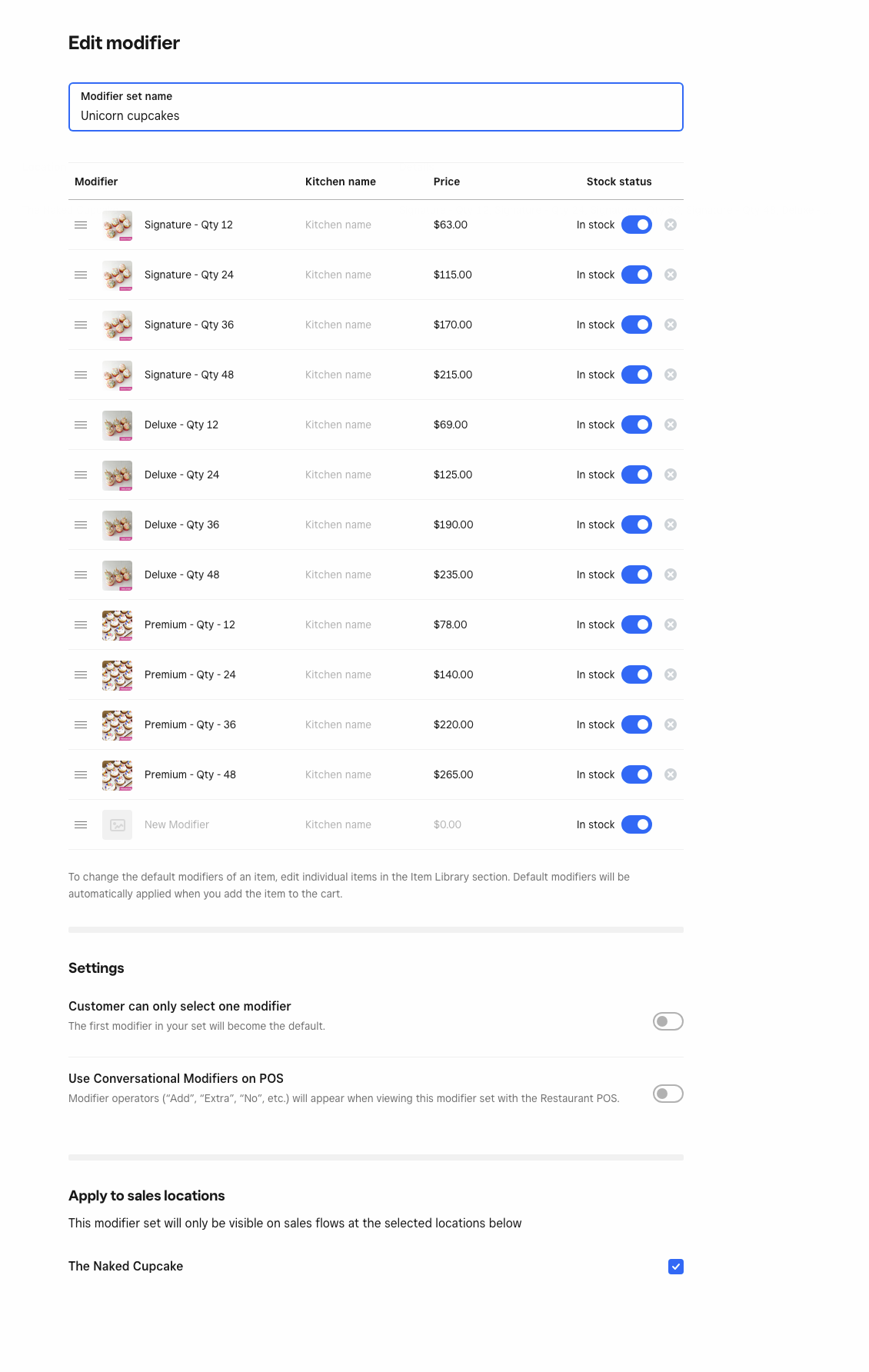 Solved: Square Online Item Modifiers Missing - The Square Community