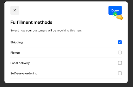 Set fulfillment methods for your items directly from Square Dashboard