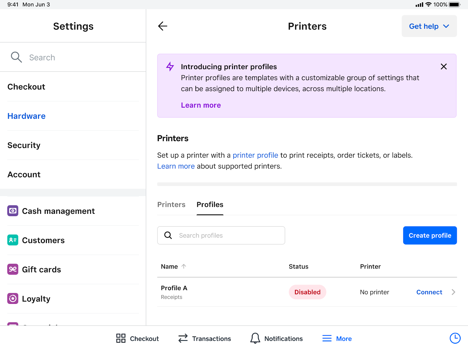 Printer Profiles for Square