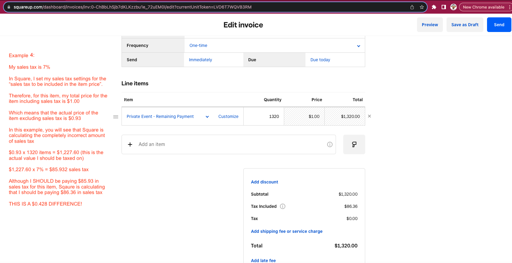 Solved: Square should be reported for inaccurately calcula... - The Square Community