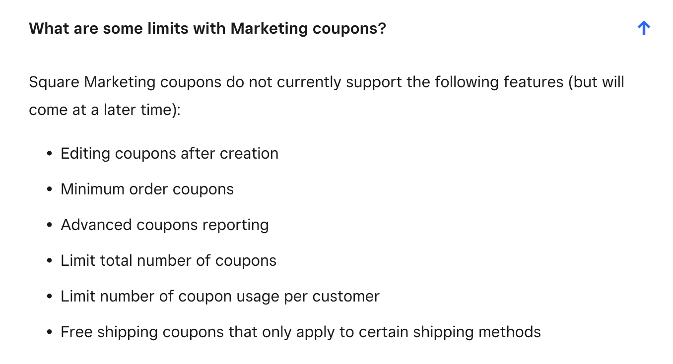 Can you set the Square Online coupon limit as one ... - The Square ...