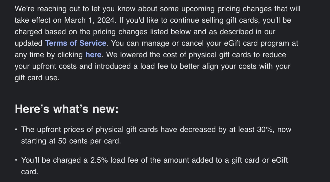 Solved: Questions about Square Gift Cards Repricing (1/31/... - The ...