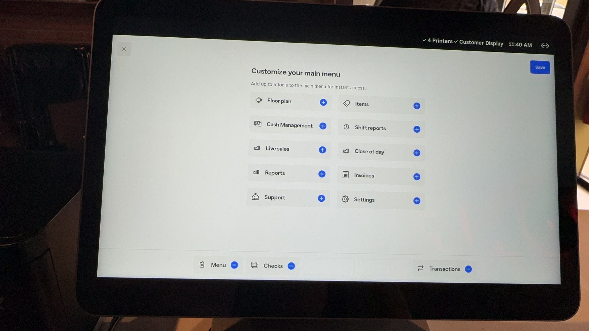 Restaurant POS Navigation Bar - The Square Community