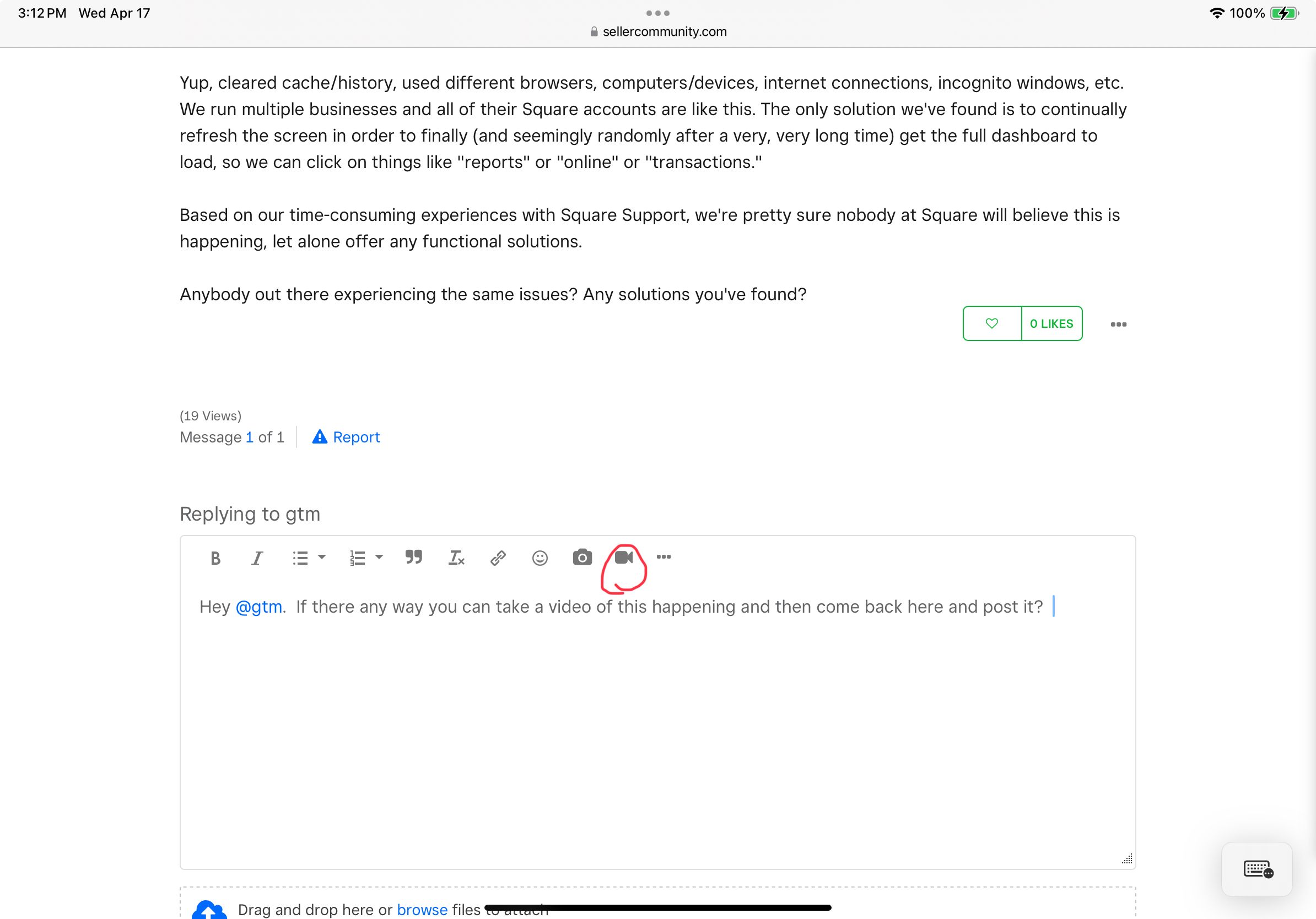 Square Dashboard won't load - The Square Community