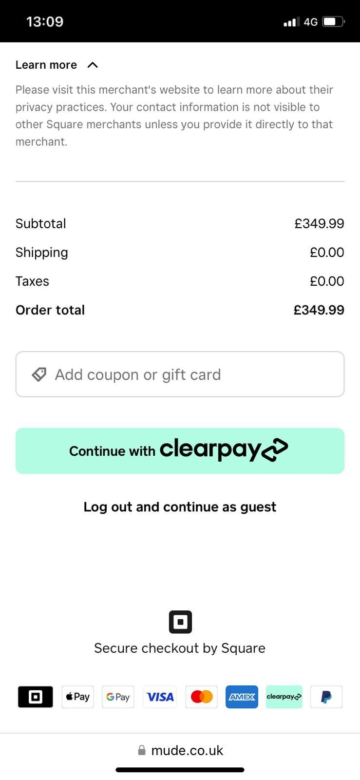 CLEARPAY DOES'T WORK - The Square Community
