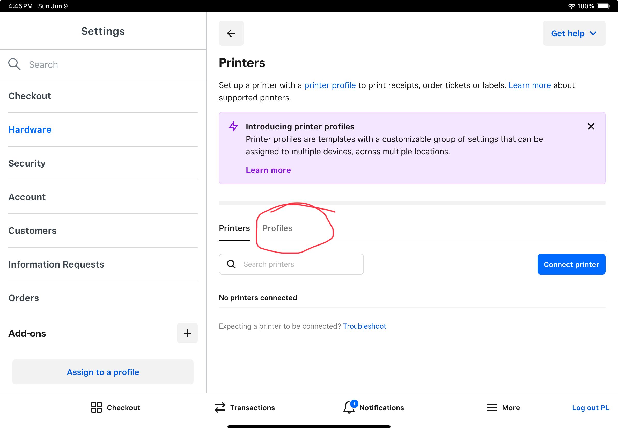 Printer Profiles for Square