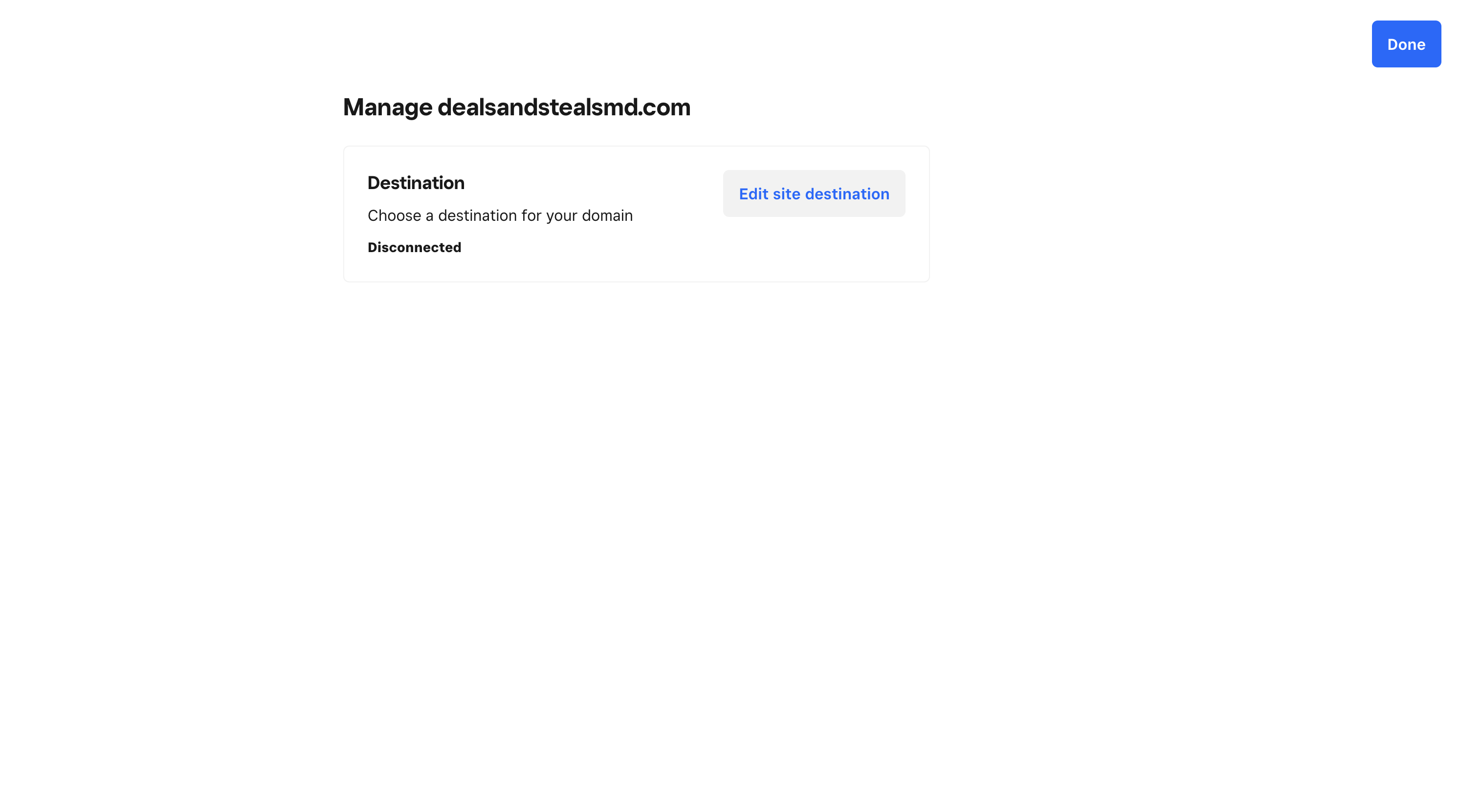 Domain Says Connected but won't choose destination - The Square Community