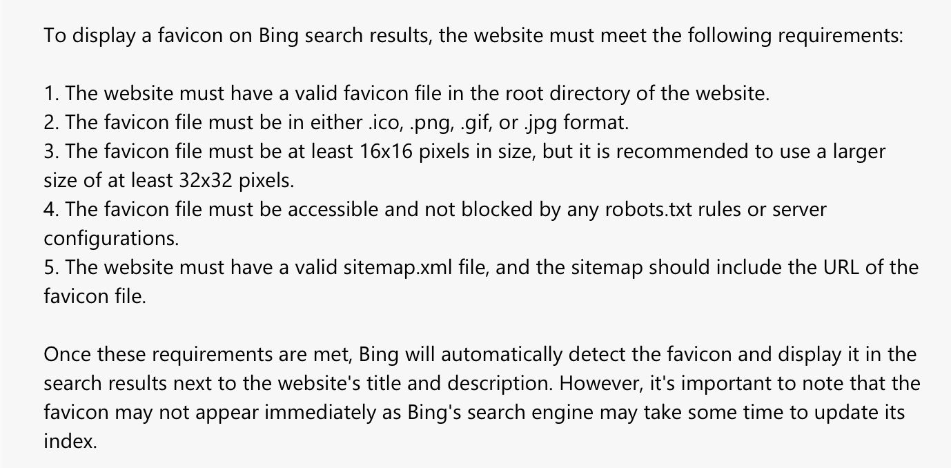 Solved: Why is my favicon not showing up on Microsoft Bing... - The ...
