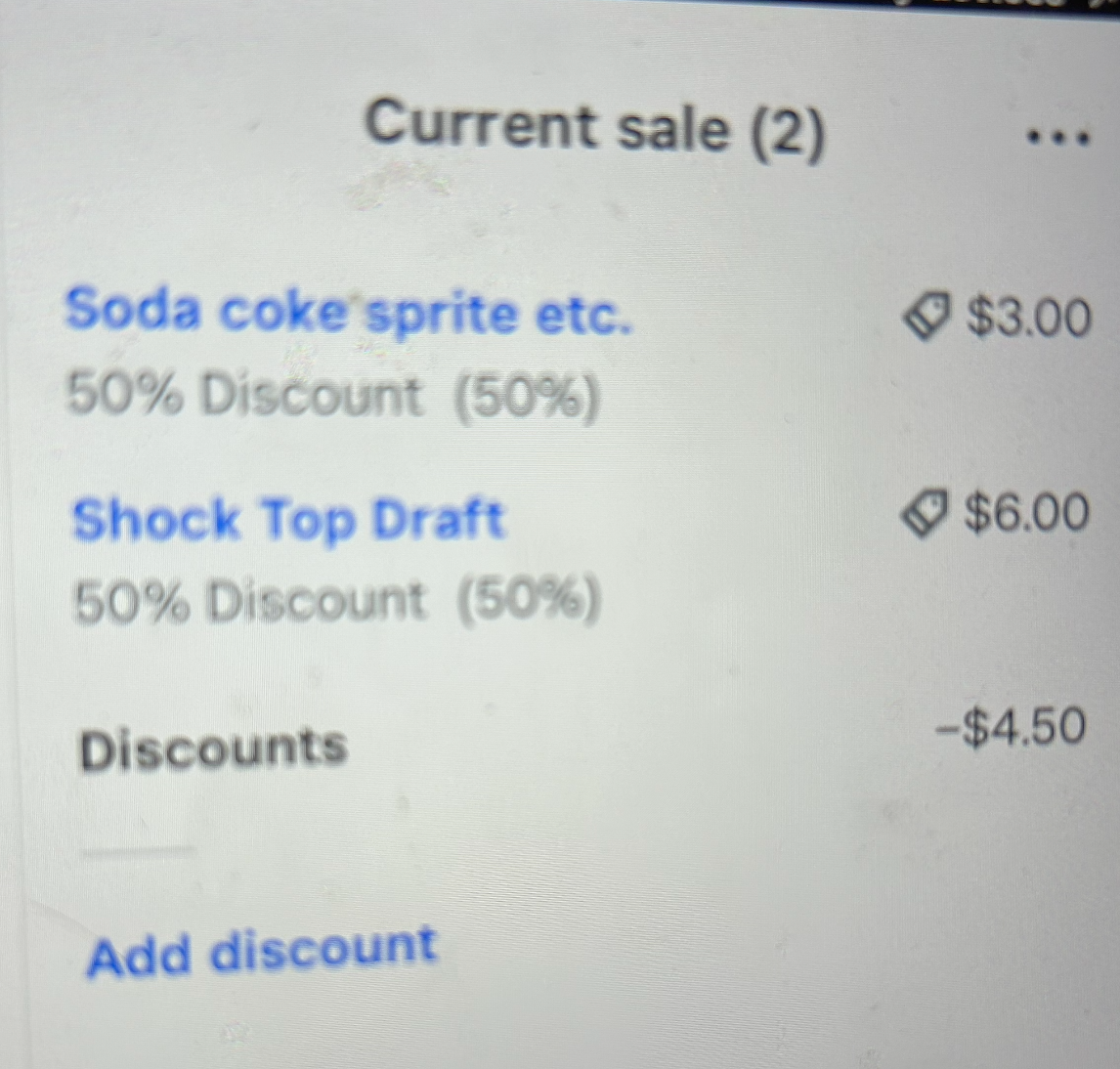 Solved: Applying a discount to one item on a ticket and no... - The ...