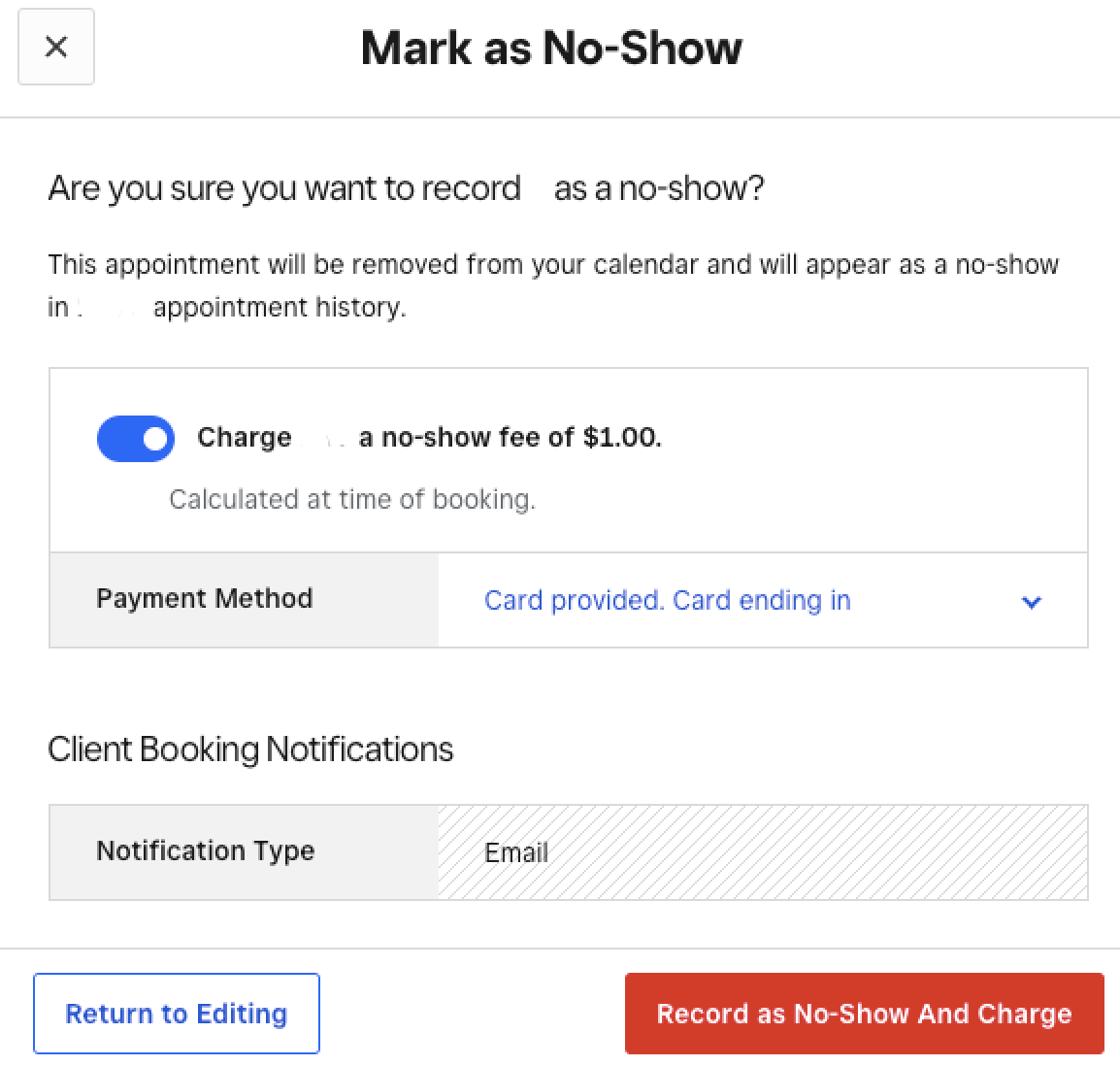Solved: How to unmark a no-show appointment? - The Square Community