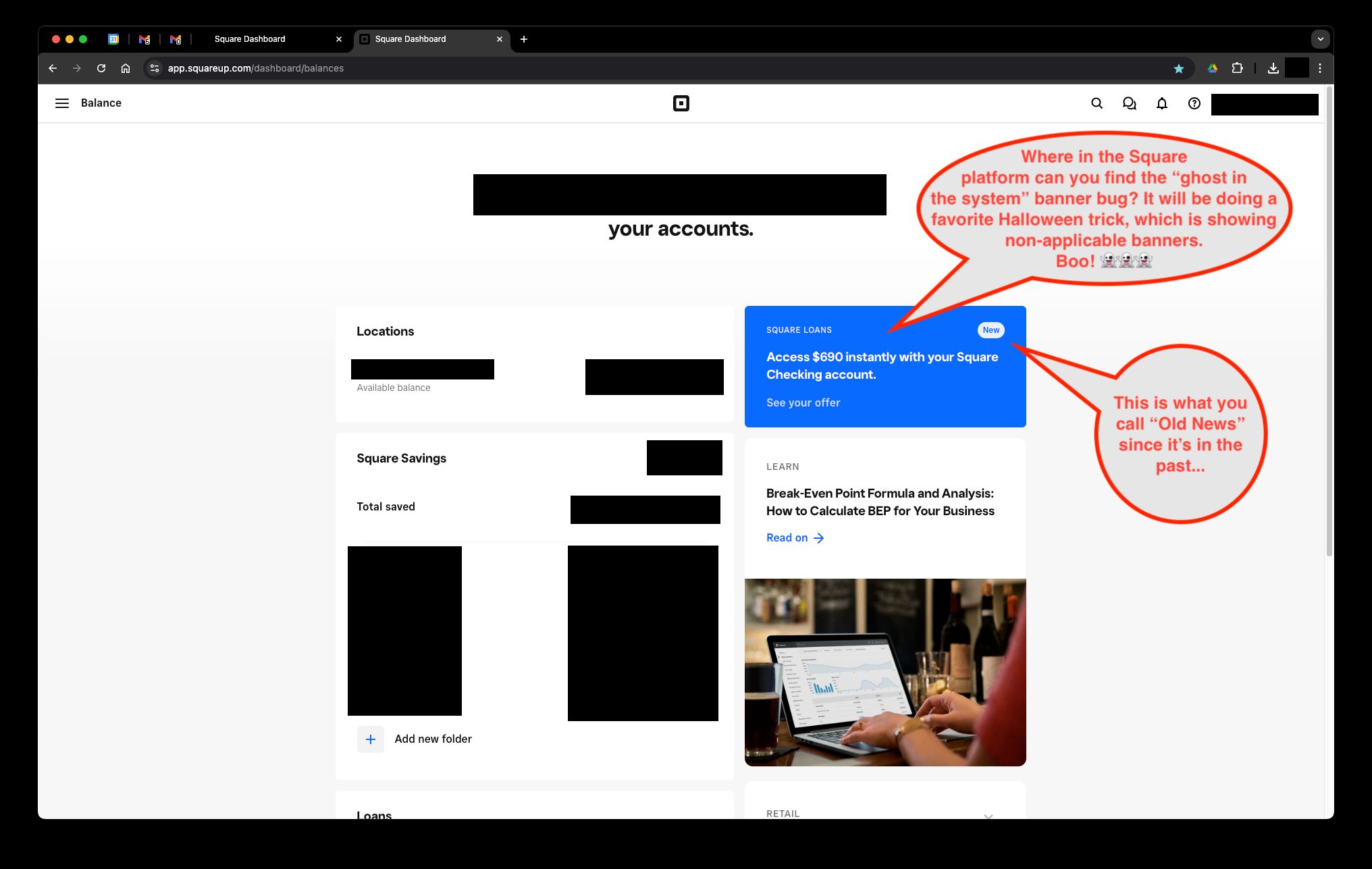 Solved: SquareUp.com > Dashboard > Home @ Loan Upsell Bann... - The ...