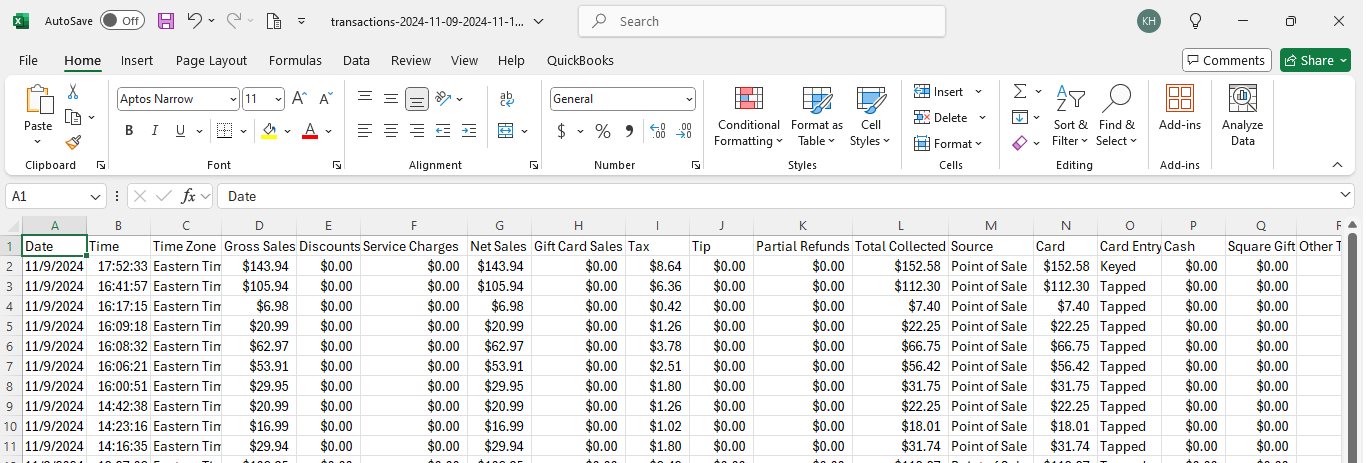 export sales report as a excel or numbers file - The Square Community