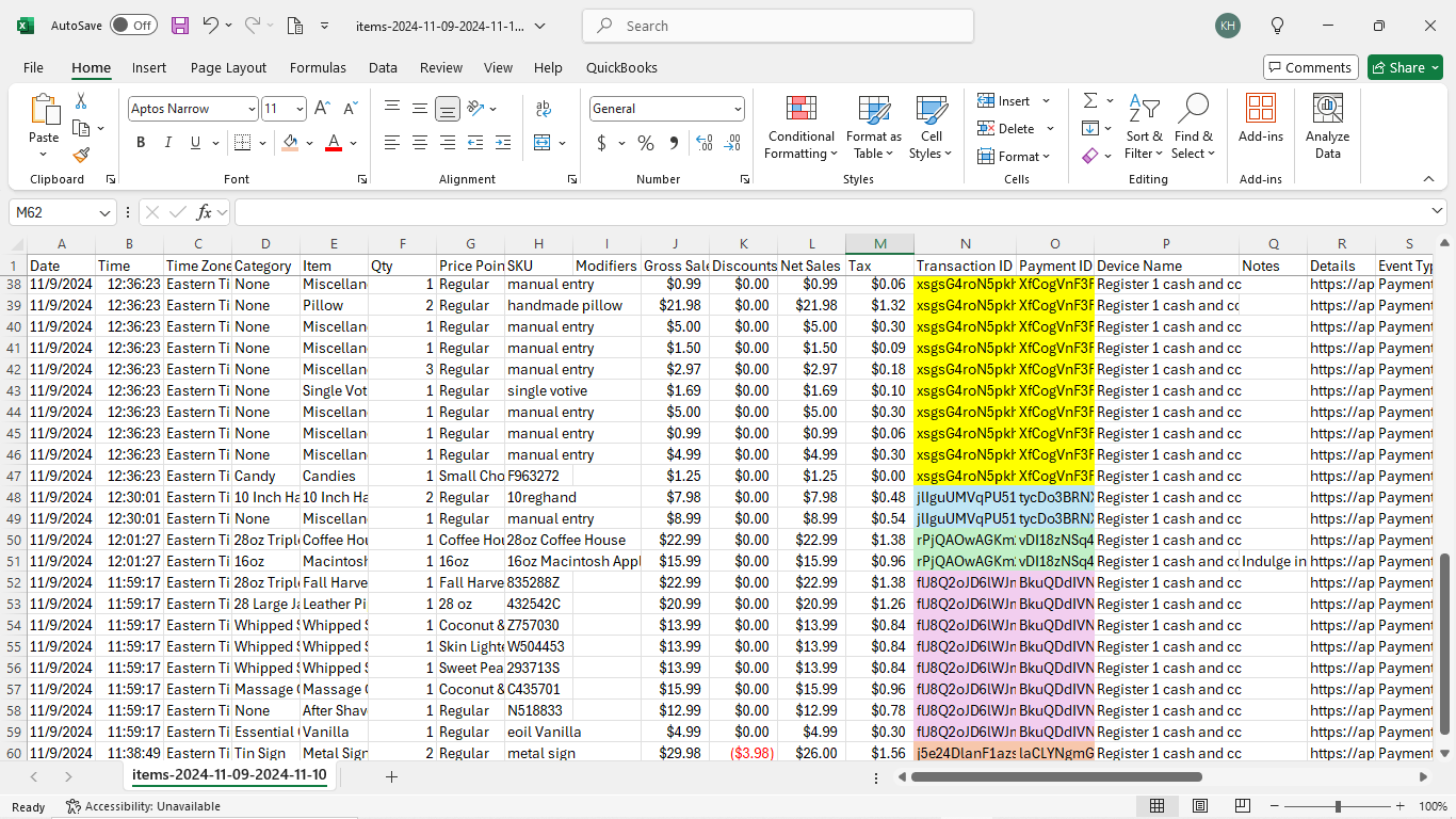 export sales report as a excel or numbers file - The Square Community