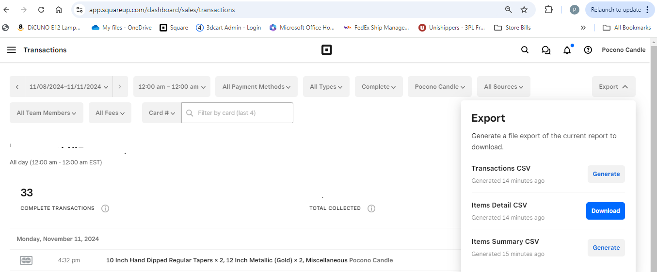 export sales report as a excel or numbers file - The Square Community