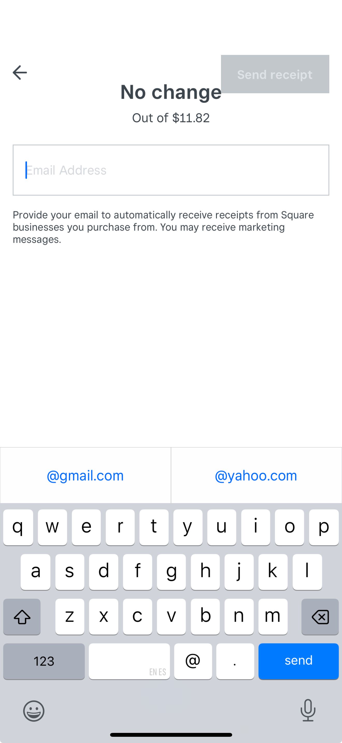 When customers are entering their email for receip... - The Square ...