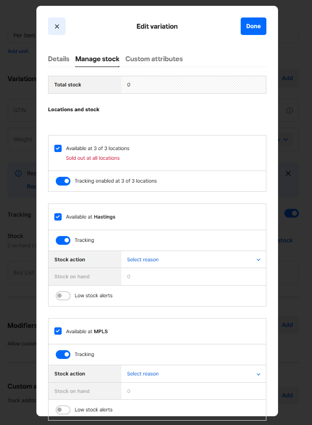 Unable to scroll to update inventory for third loc... - The Square ...