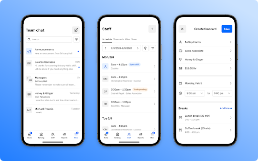 Staff features are now available in Square Dashboard app