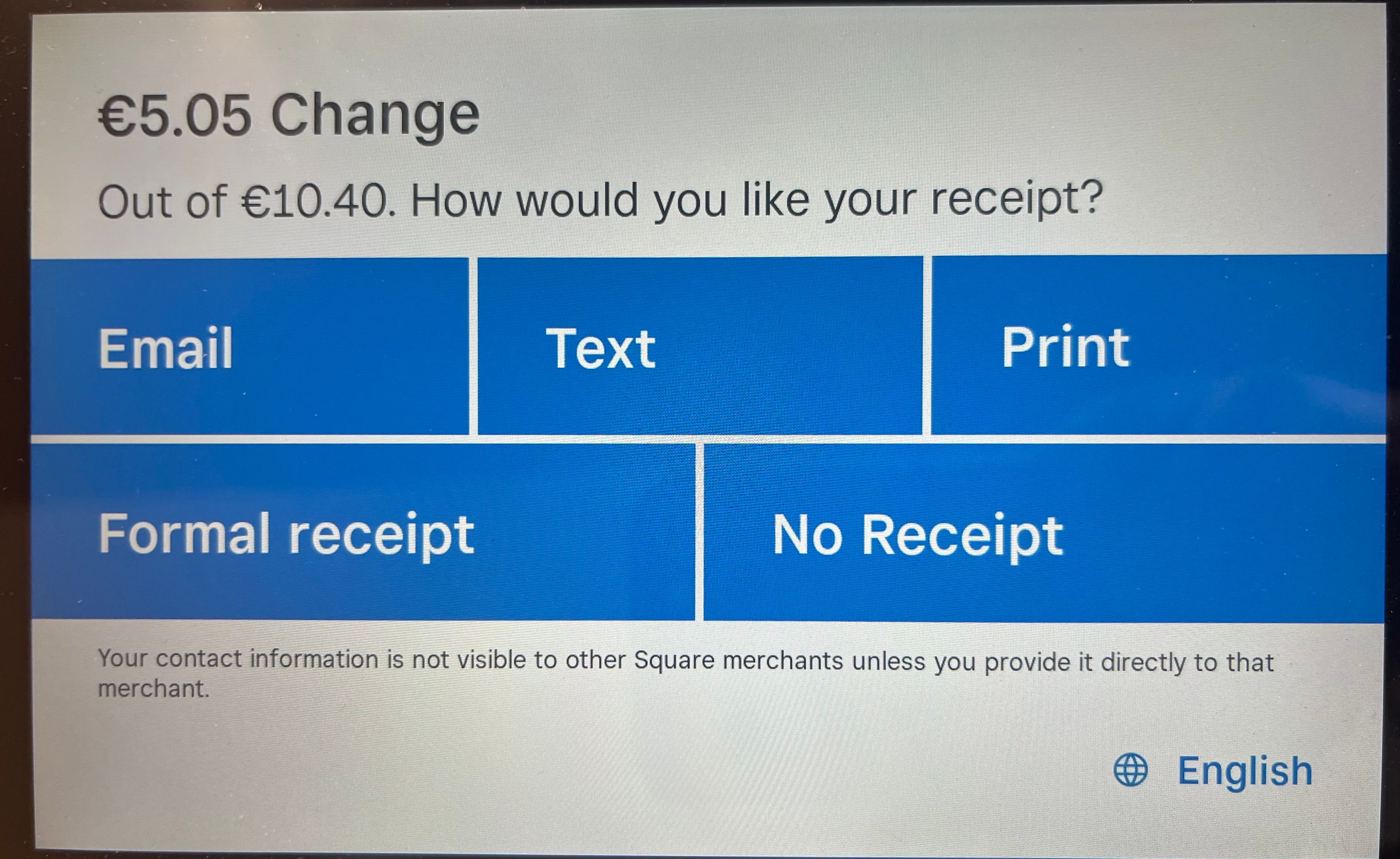 "Formal Receipt" Option on Customer Display - Prin... - The Square ...