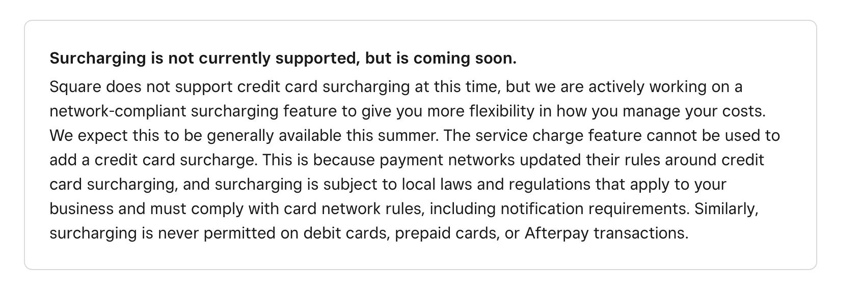Solved: Multiple Program Use and Surcharges - The Square Community