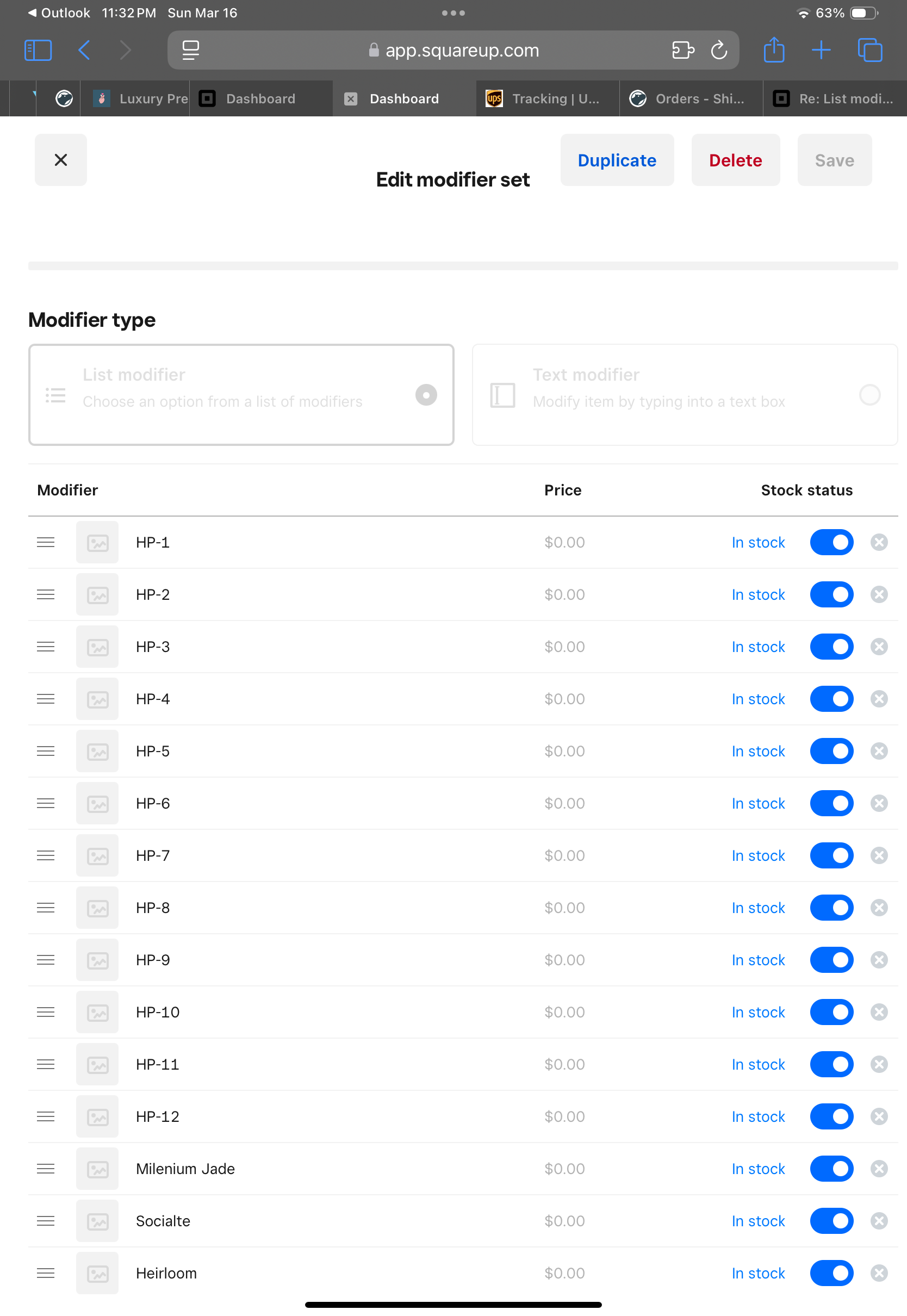 Solved: List modifiers not showing up online - The Square Community