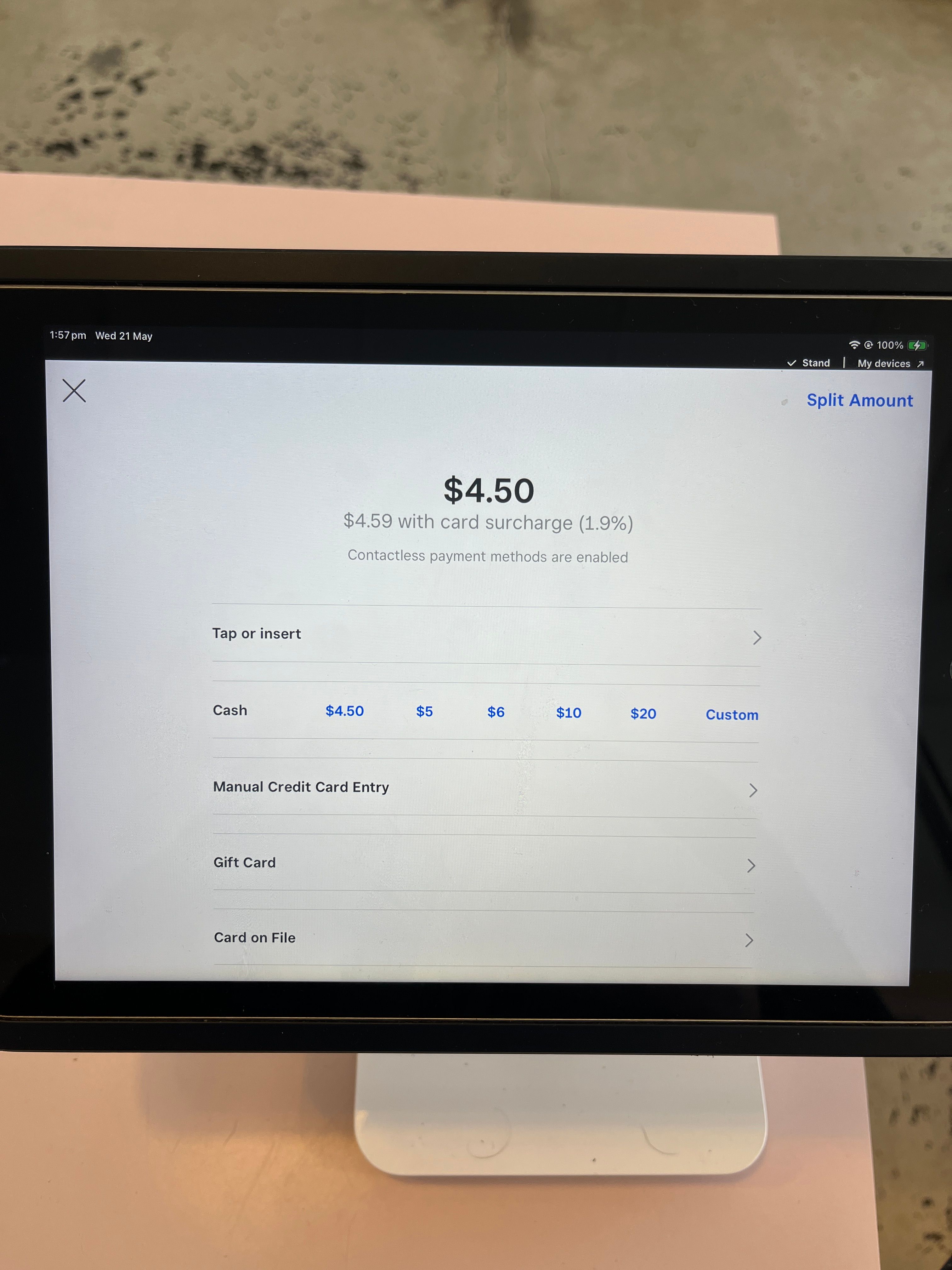 Square Stand + iPad not adding Card Surcharge prop... - The Square ...