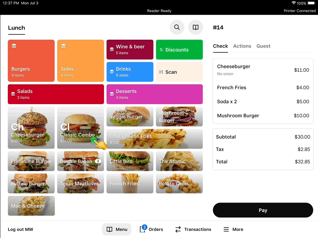 Combo items for Square F&B are now available