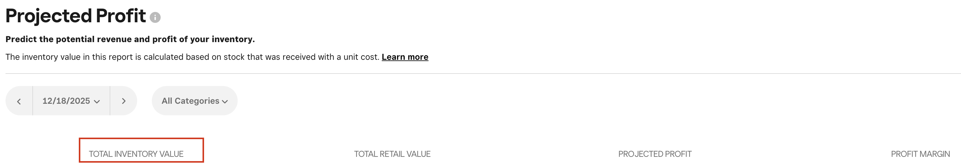 Solved: Where Can I Find "Total Inventory Value"? - The Square Community