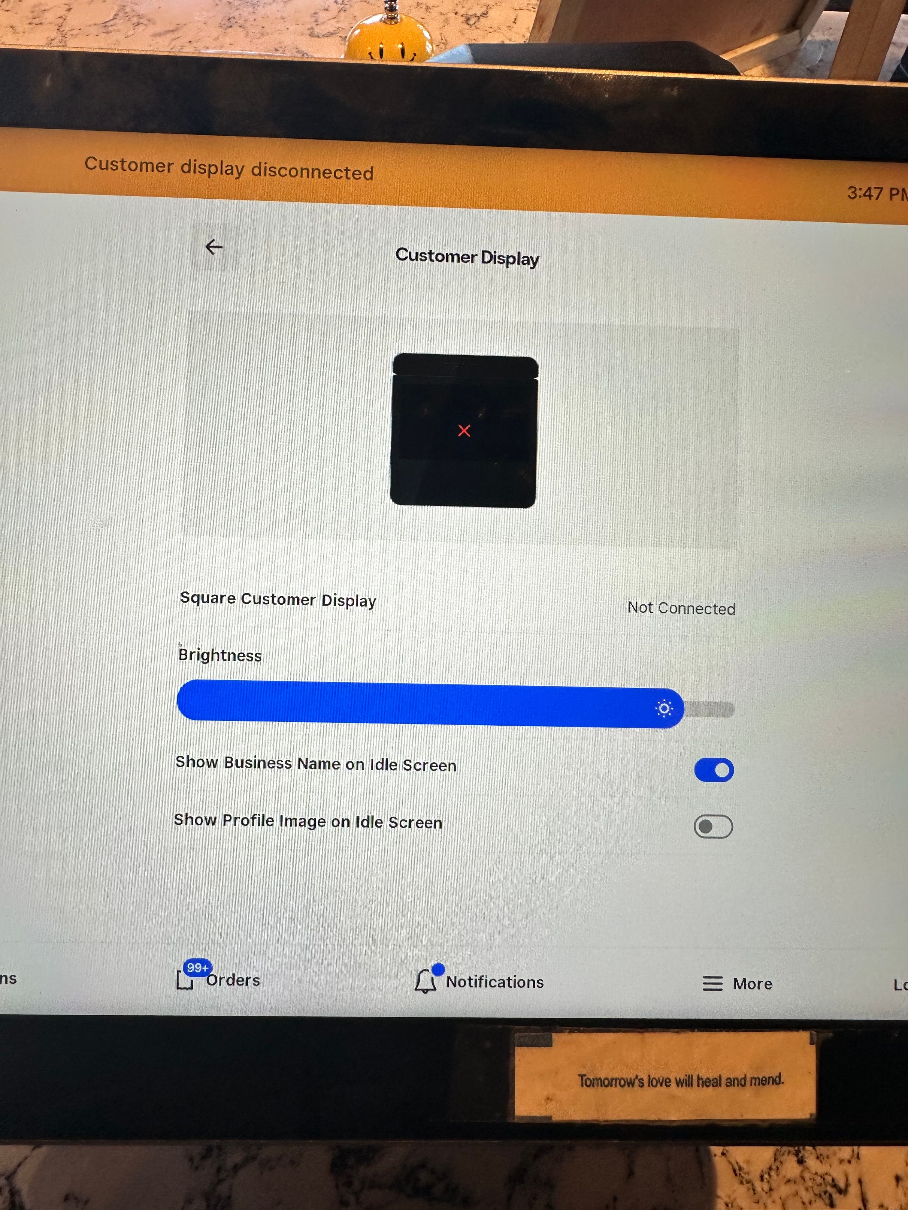 V1 Register forced customer display disconnected e... - The Square ...