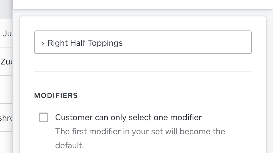 Customize Modifier Set Order - The Square Community