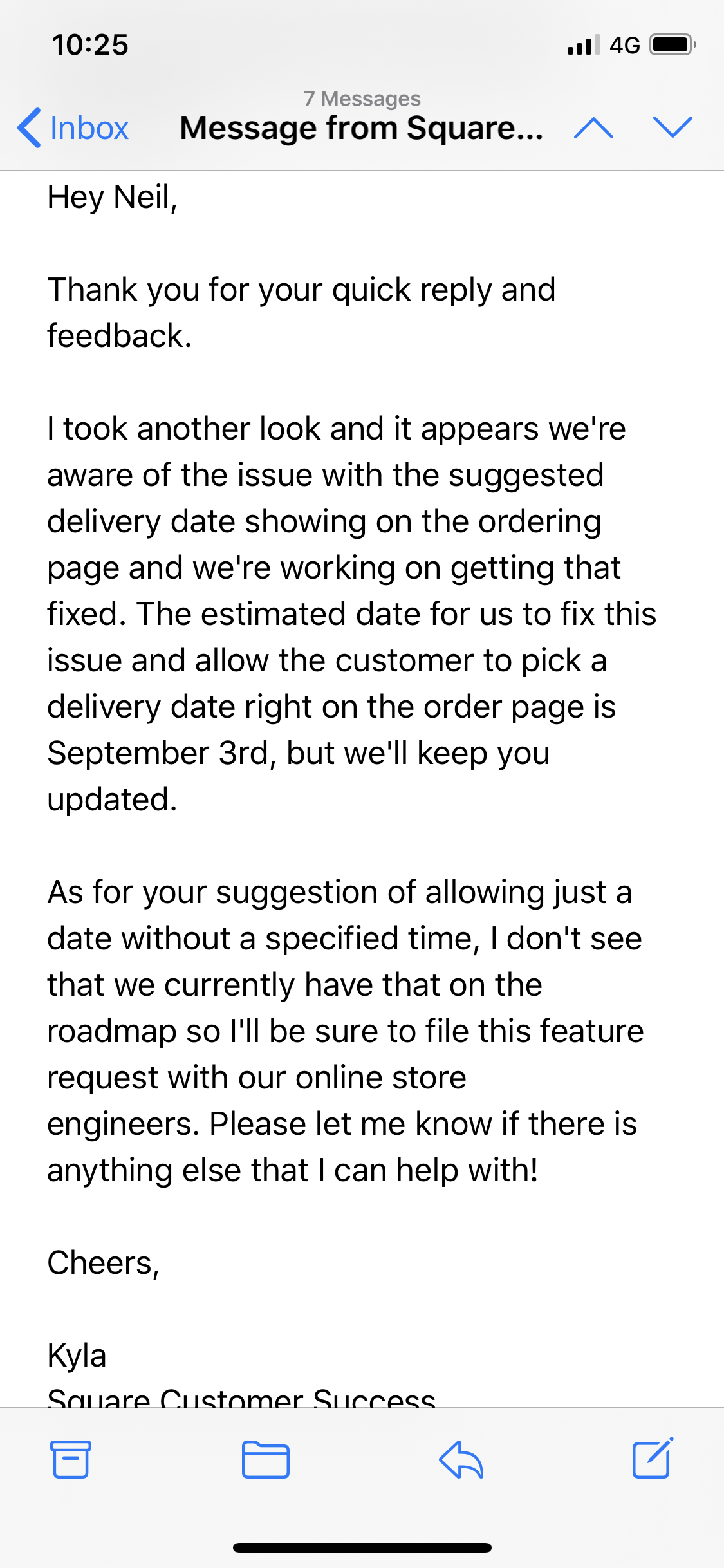 Delivery date request on ordering - The Square Community