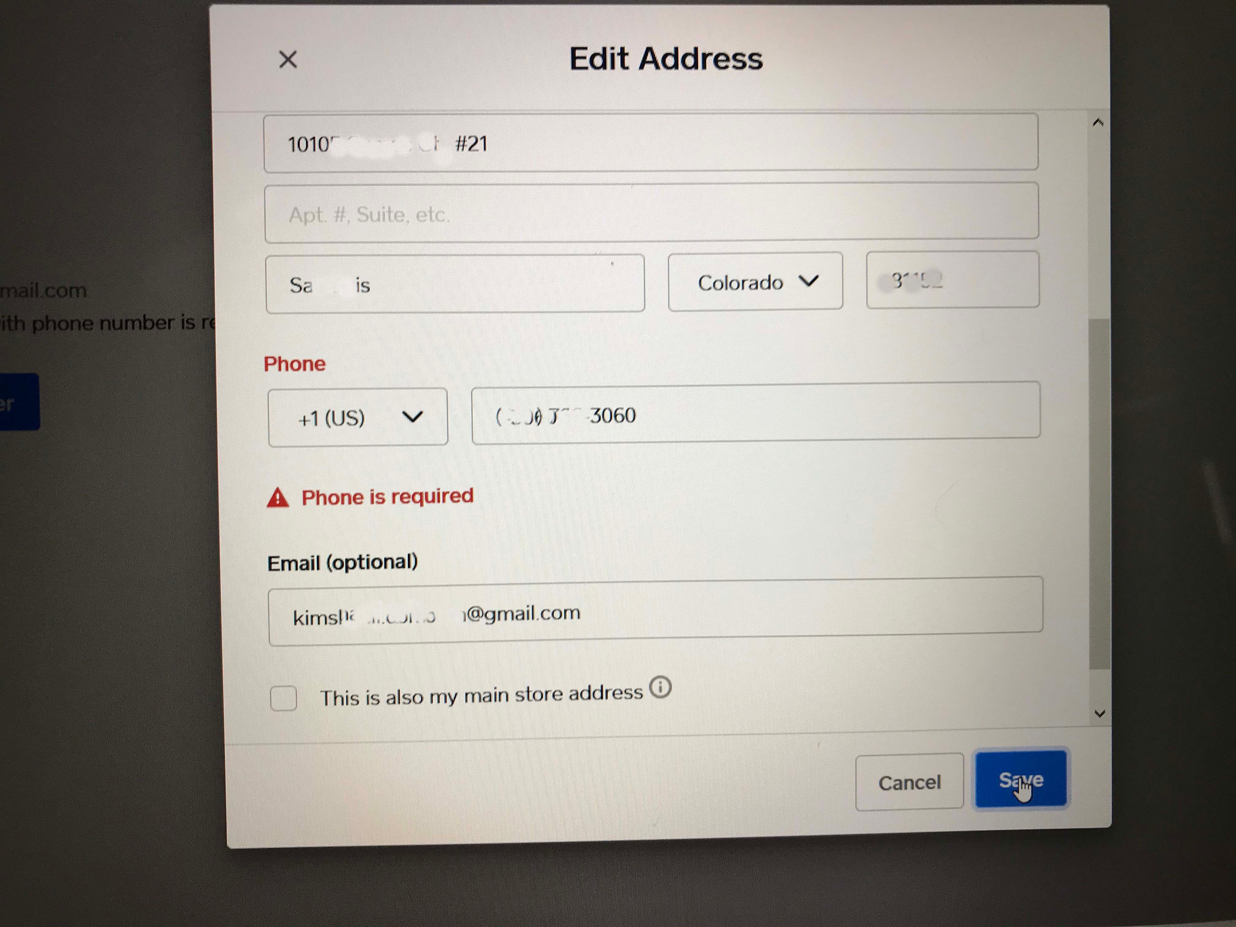 shipping phone number required for seller - The Square Community